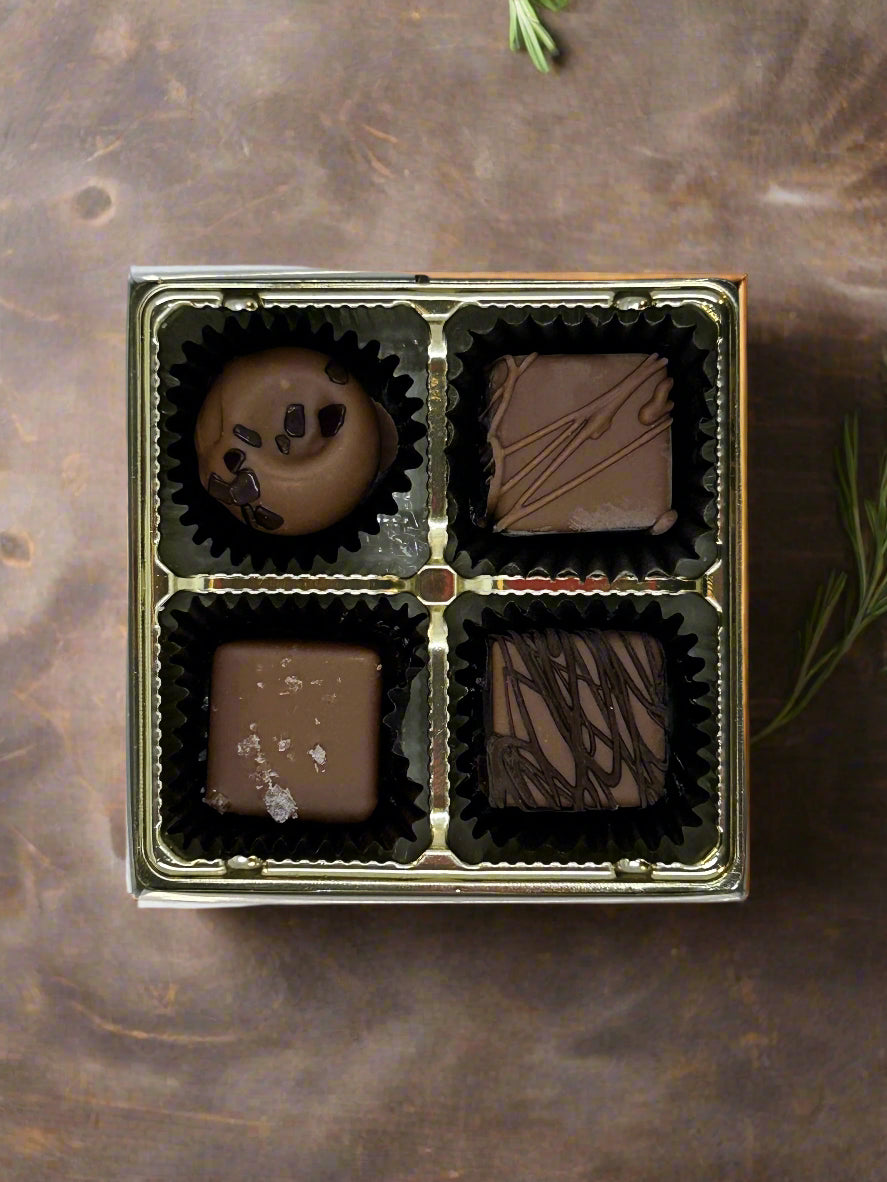 4-Piece Truffle Box – Handcrafted Chocolate Assortment for Gifting ...